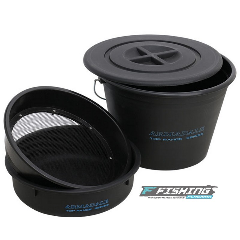 Набор Flagman Armadale ведро c крышкой 25л (таз, сито) Art: DKR080 | Рыболов 76